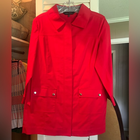 Ming Wang | Jackets & Coats | Ming Wang Crepe Jacket Red Euc | Poshmark